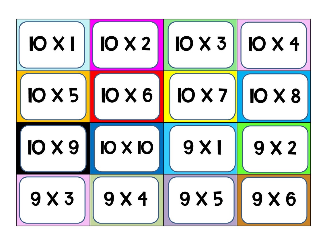 Math Bingo Times Tables, Multiplication Worksheet Homeschool, Loteria ...