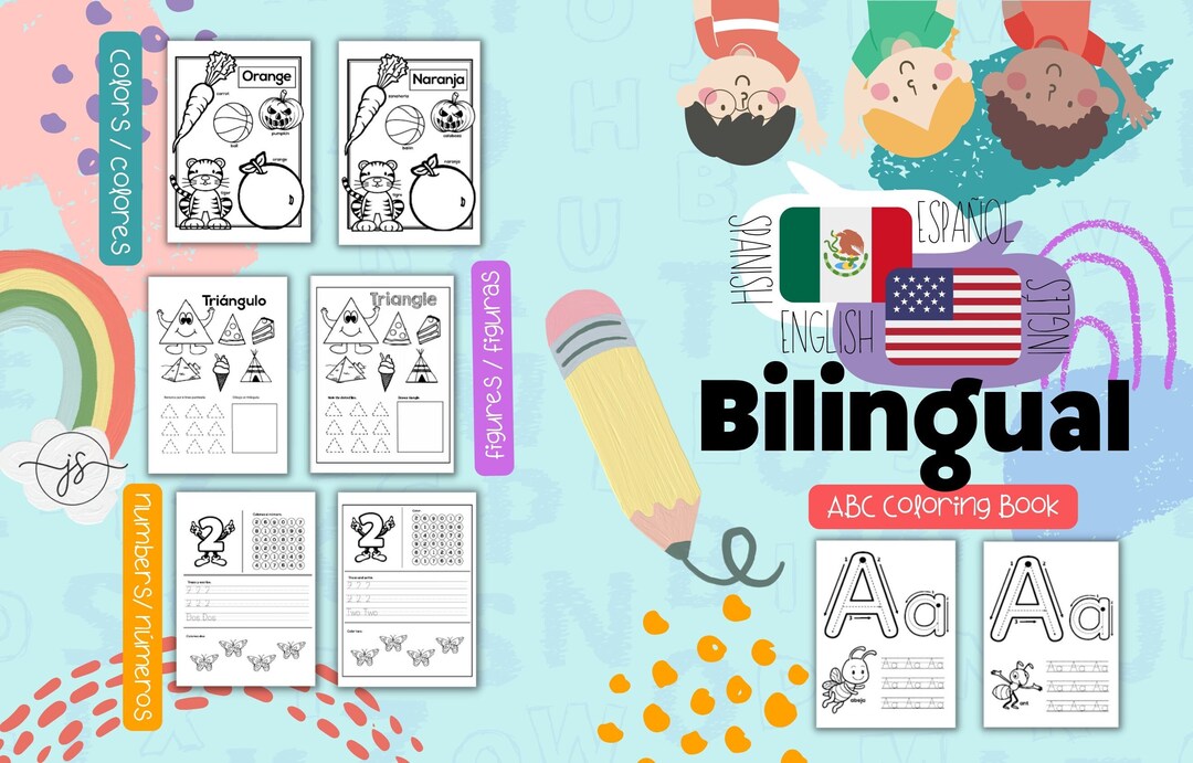 Bilingual Coloring Book, Aprendiendo Leer, Lectura Inicial, Palabra ...