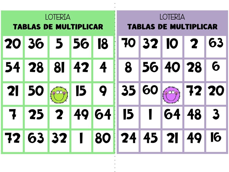Math Bingo Times Tables, Multiplication Worksheet Homeschool, Loteria ...