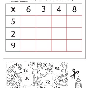 Hoja de trabajo de multiplicaciones y divisiones para colorear por ...