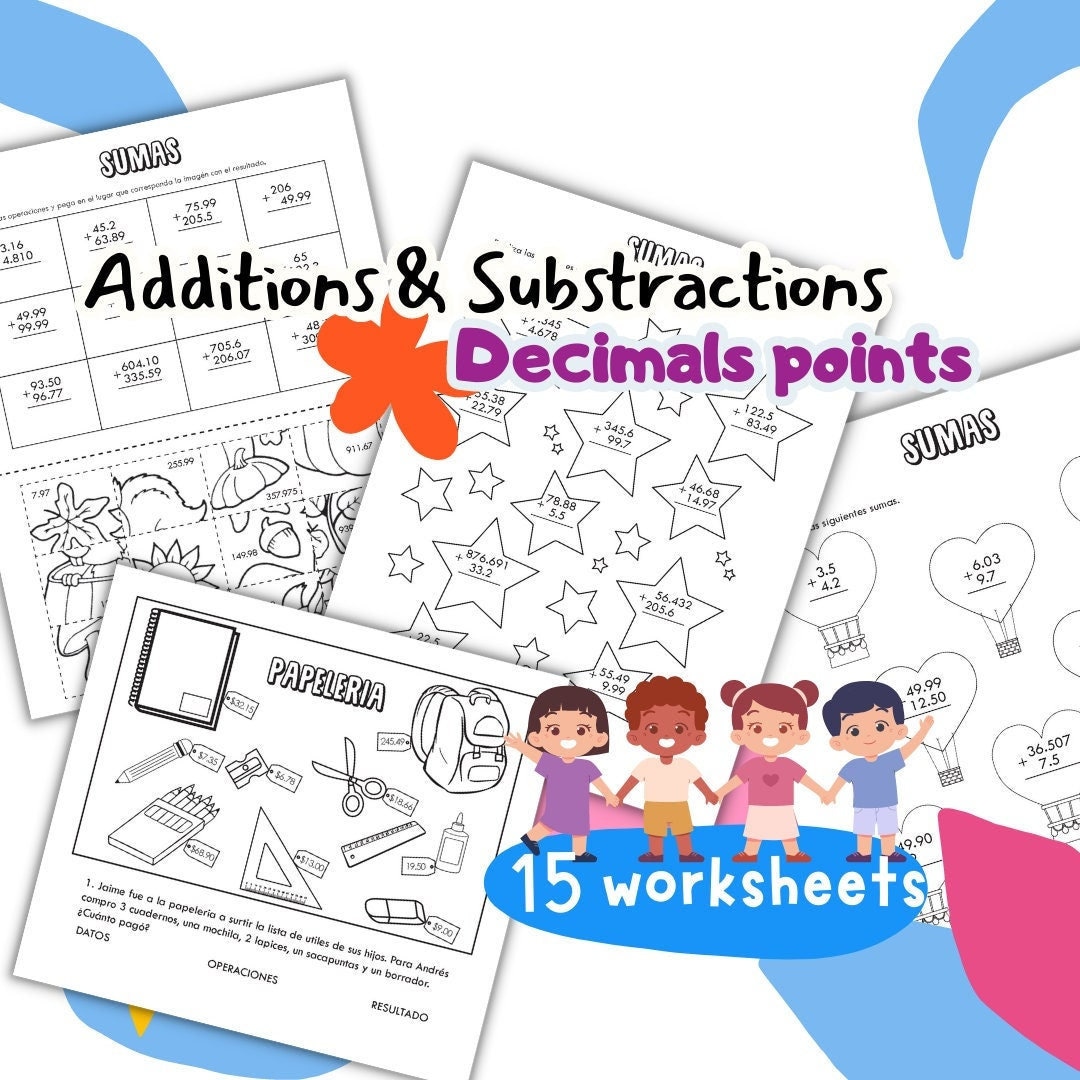 Hojas De Trabajo De Suma Y Resta De Decimales 1847933 | Resta Con