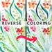 50 Flower Reverse Coloring Page, Enchanted Floral Watercolor Color ...