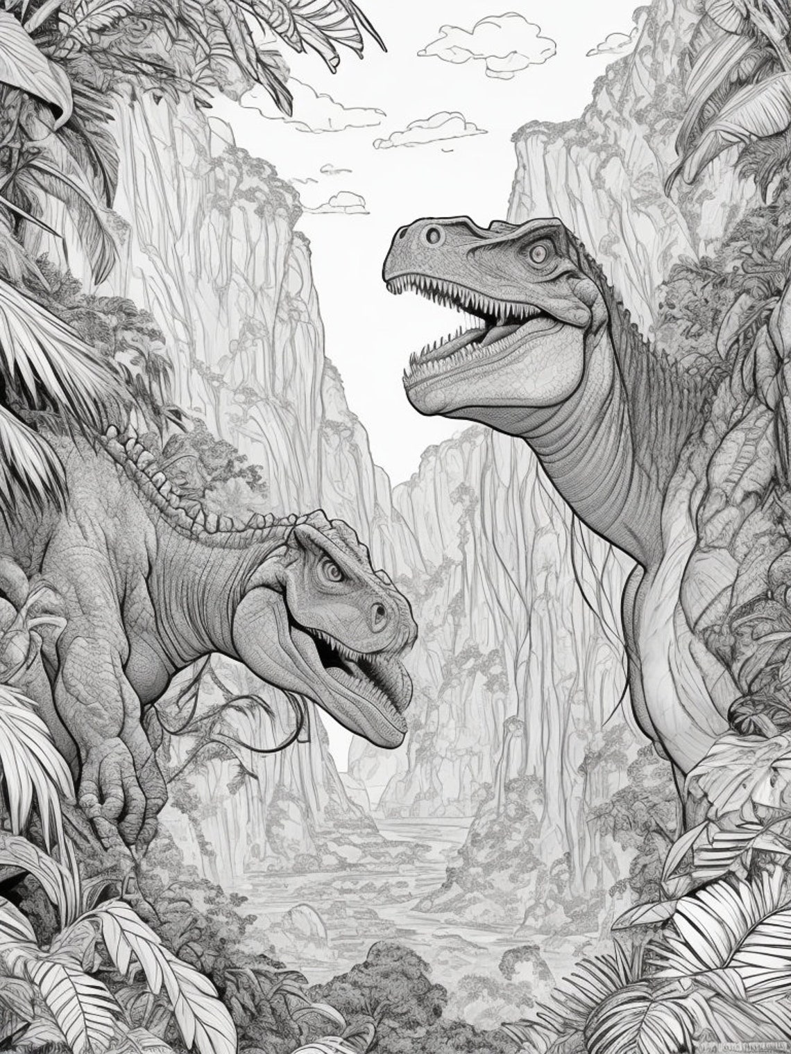 22 Realistic Dinosaur Coloring Pages, T-rex Detailed Dinosaur Printable ...