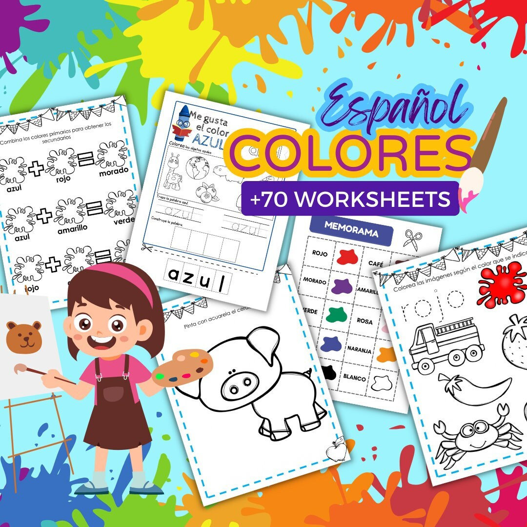 Learn Colors Spanish Worksheets, Vocabulario Español, Colours ...