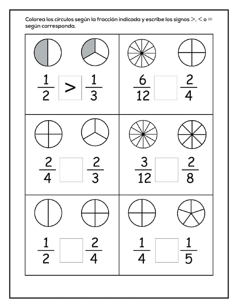 Gráfico de fracciones de pizza circular, hojas de trabajo de ...