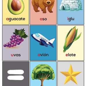 Learn Spanish Loteria Vocabulary, Spanish Bingo Game Vowels, Aprender ...