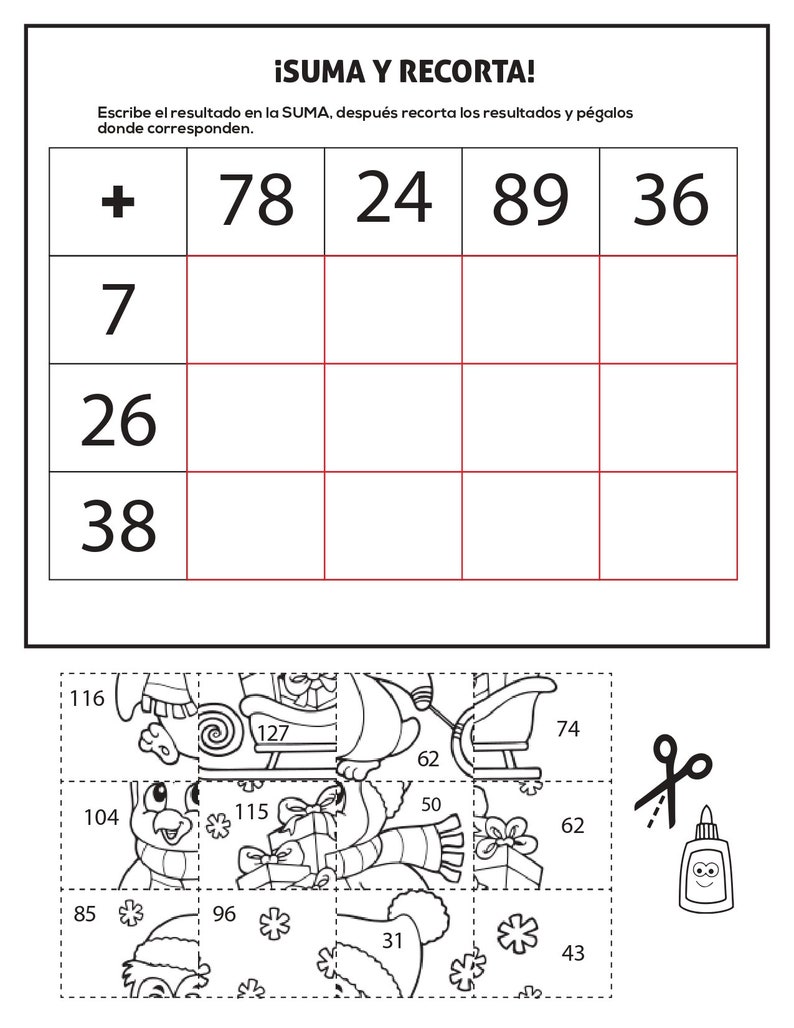 Hoja de trabajo de suma y resta, Sumar y restar, matemáticas españolas ...