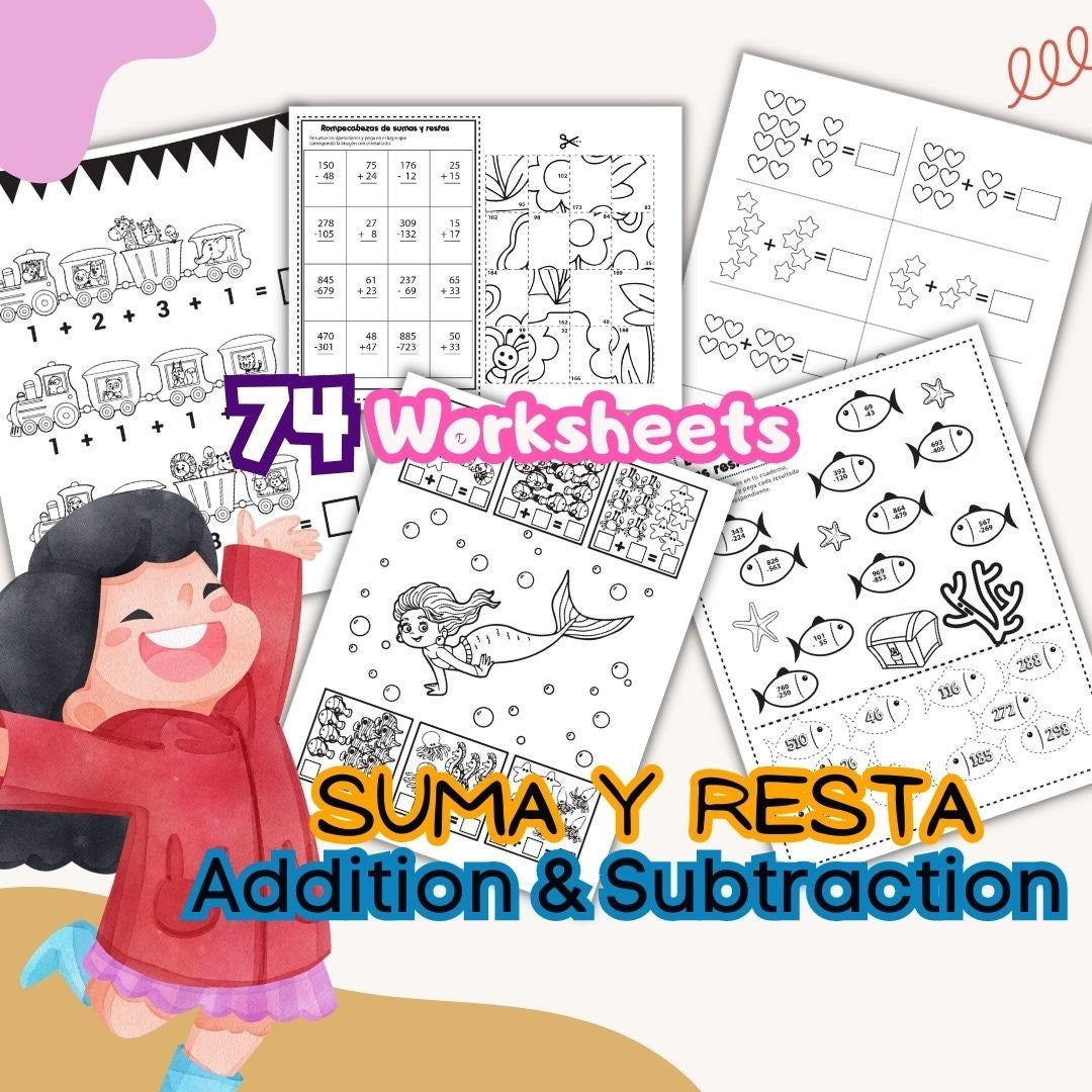 Addition Subtraction Worksheet, Sumar Y Restar, Matematicas Español ...