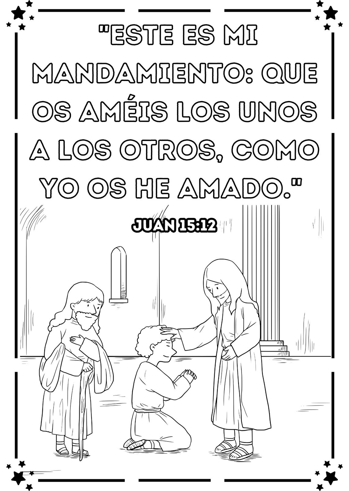 Spanish Bible Book Verses for Kids, Coloring Book God Jesus Apostles ...