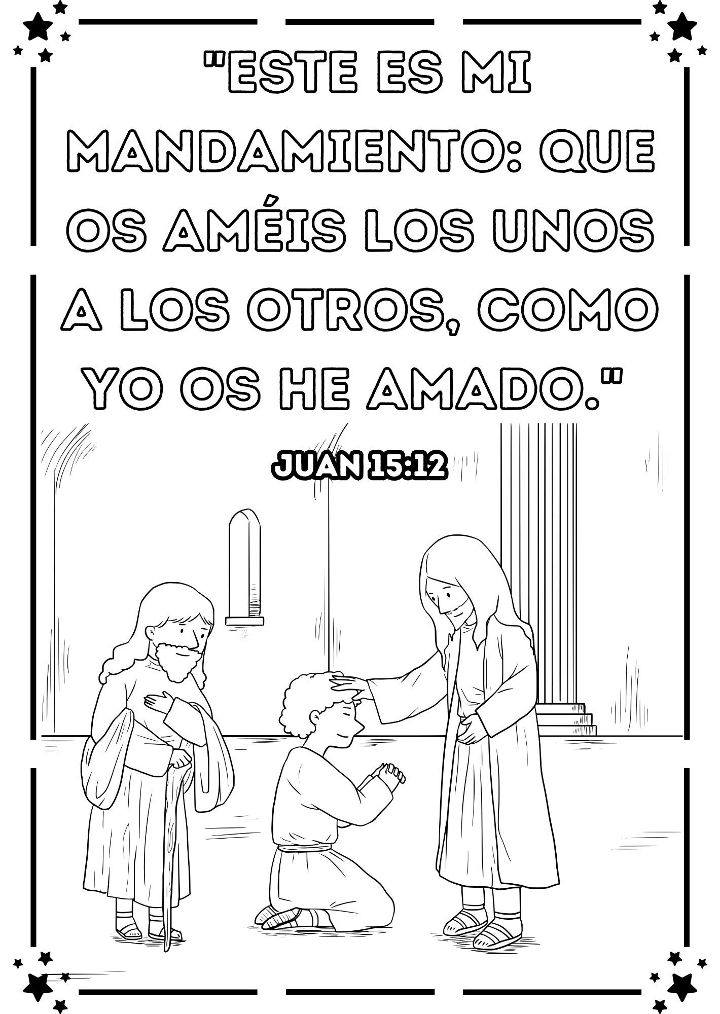 Spanish Bible Book Verses for Kids, Coloring Book God Jesus Apostles ...