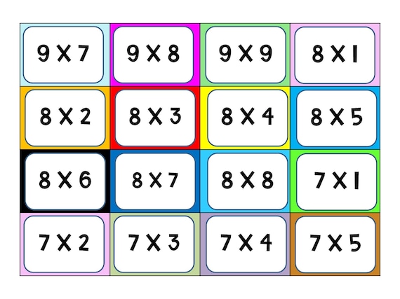 Bingo para repasar las Tablas de Multiplicar