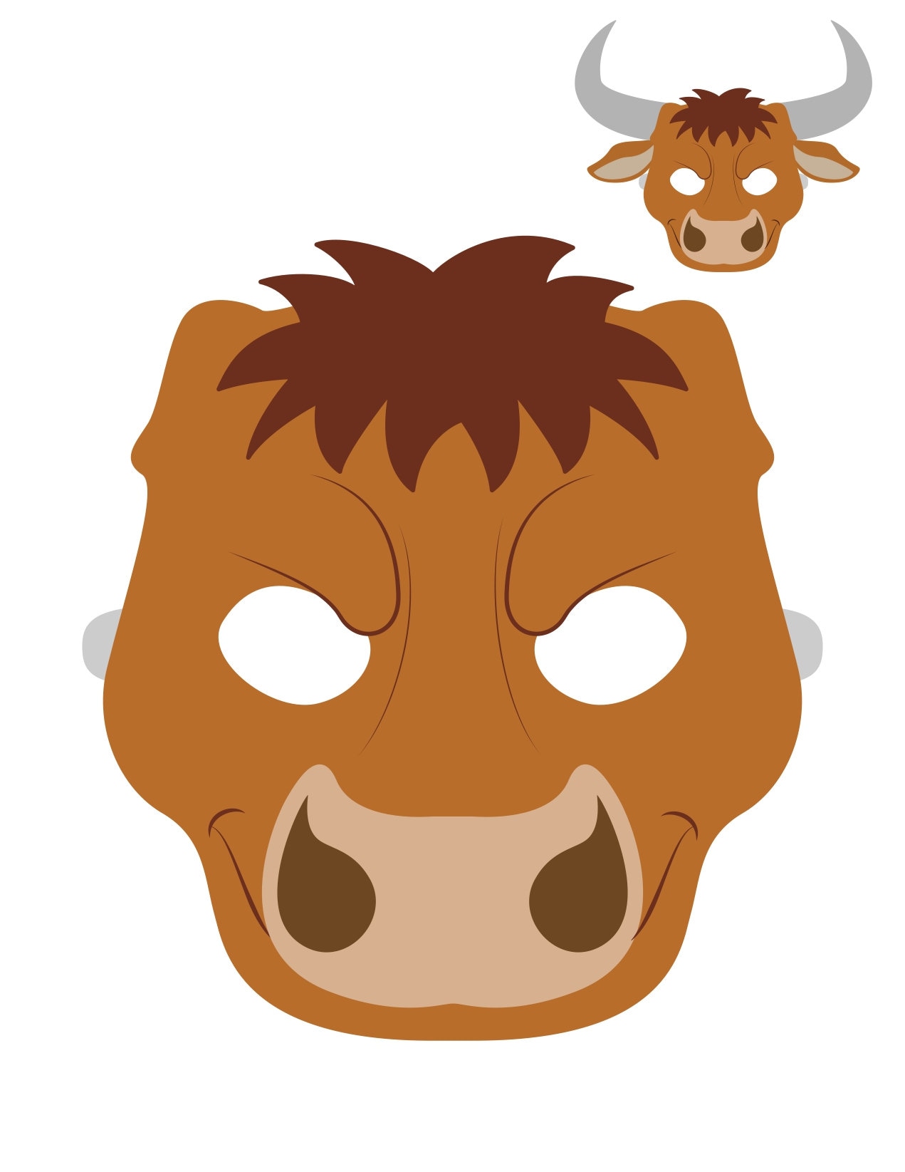 Paper Farm Animals Masks for Kids Role Play Sheet Mask - Etsy