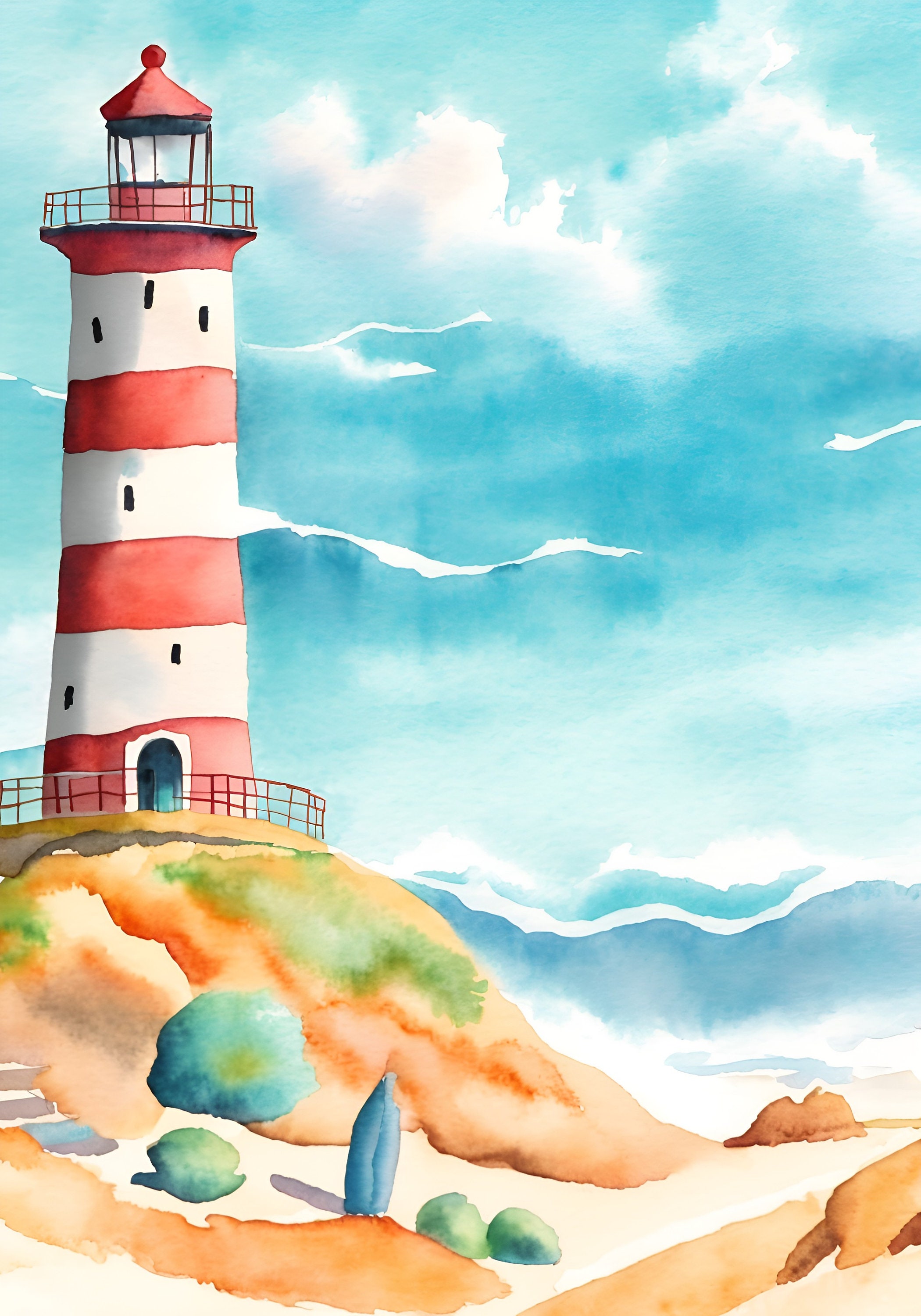 50 Abstract Reverse Coloring Page, Landscape Watercolor Color Backwards ...