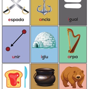 Learn Spanish Loteria Vocabulary, Spanish Bingo Game Vowels, Aprender ...