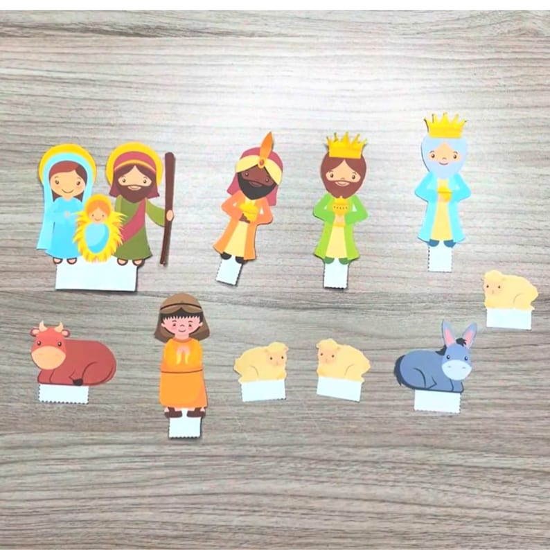 3D Nativity Scene, Cut and Paste Printable Paper Doll Toys, Catholic ...