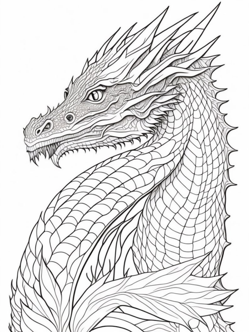 50 Mythical Creatures Coloring Pages, Fantasy Dragon Coloring Book ...