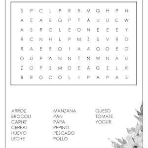 Spanish Word Search for Grandmother, Capital Big Letters Seniors Gradma ...
