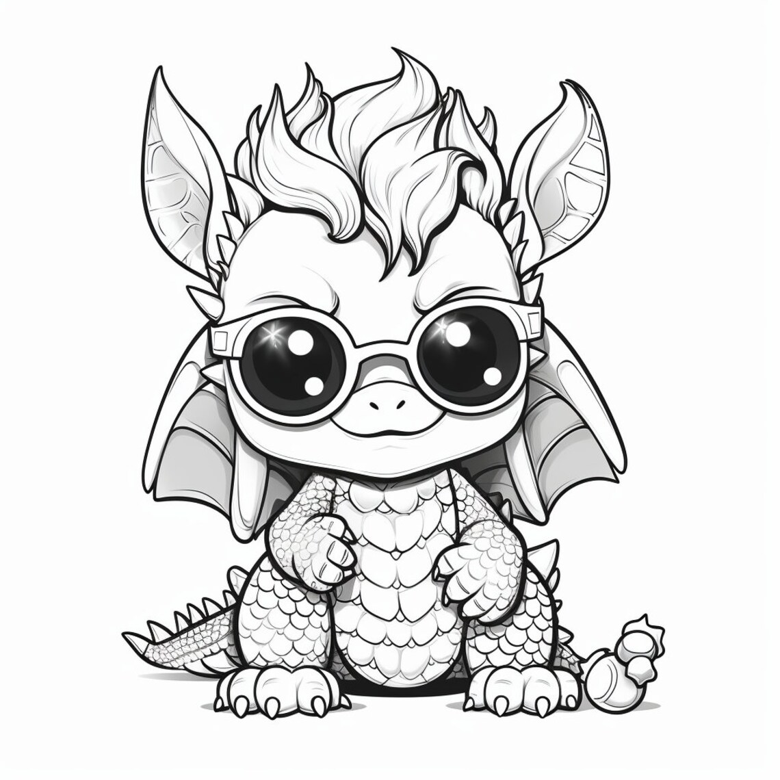 Cute Baby Dragons Coloring Page for Kids, Cartoon Fun Dragons Coloring ...