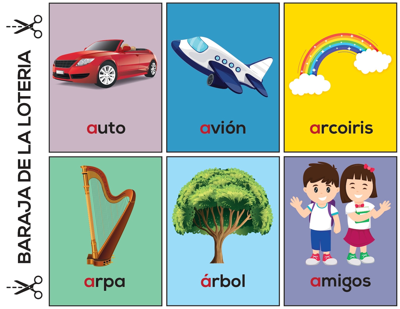 Learn Spanish Loteria Vocabulary, Spanish Bingo Game Vowels, Aprender ...