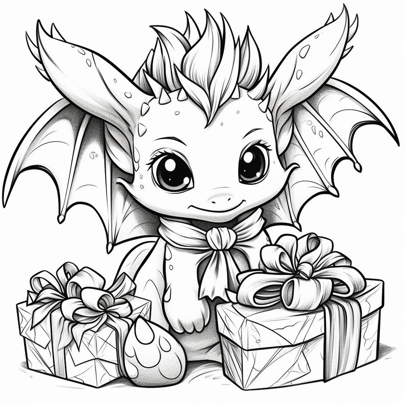 Cute Baby Dragons Coloring Page for Kids, Cartoon Fun Dragons Coloring ...