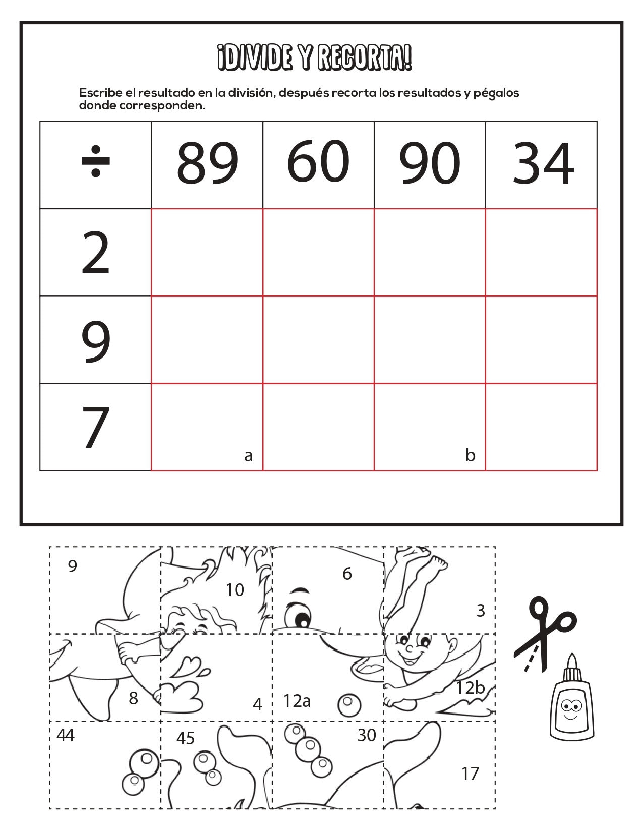 Hojas Para Colorear De Multiplicación Y División