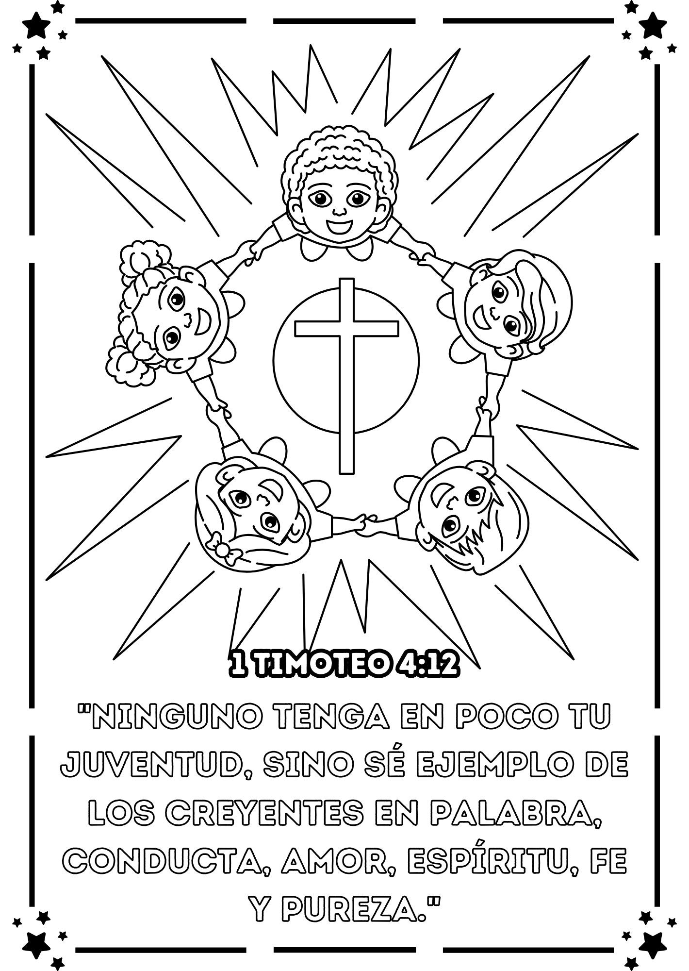 Spanish Bible Book Verses for Kids, Coloring Book God Jesus Apostles ...