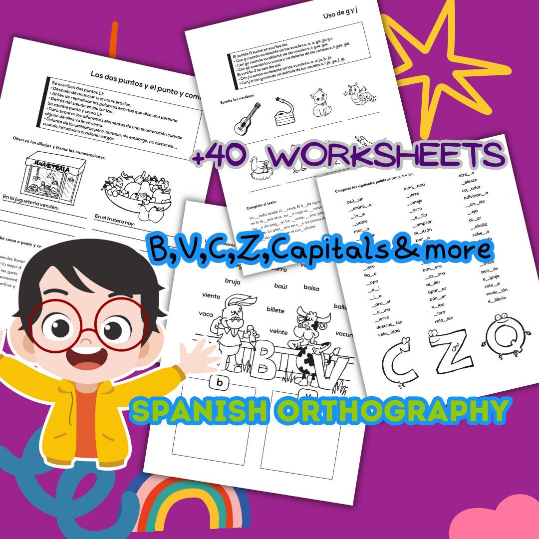 Spanish Grammar Orthography Worksheets, Punctuation Practice ...