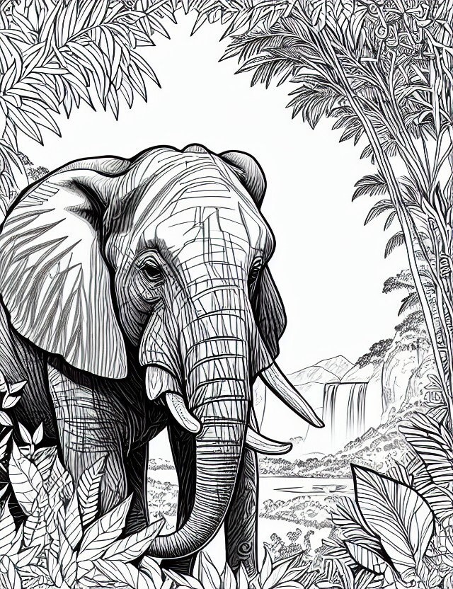 Wild Animals Coloring Page, African Savanna Safari Adventure Book ...
