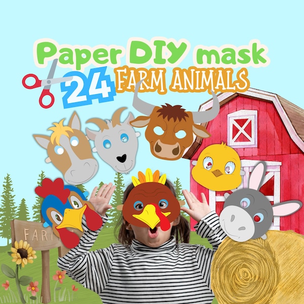 Farm Animal Mask - Etsy