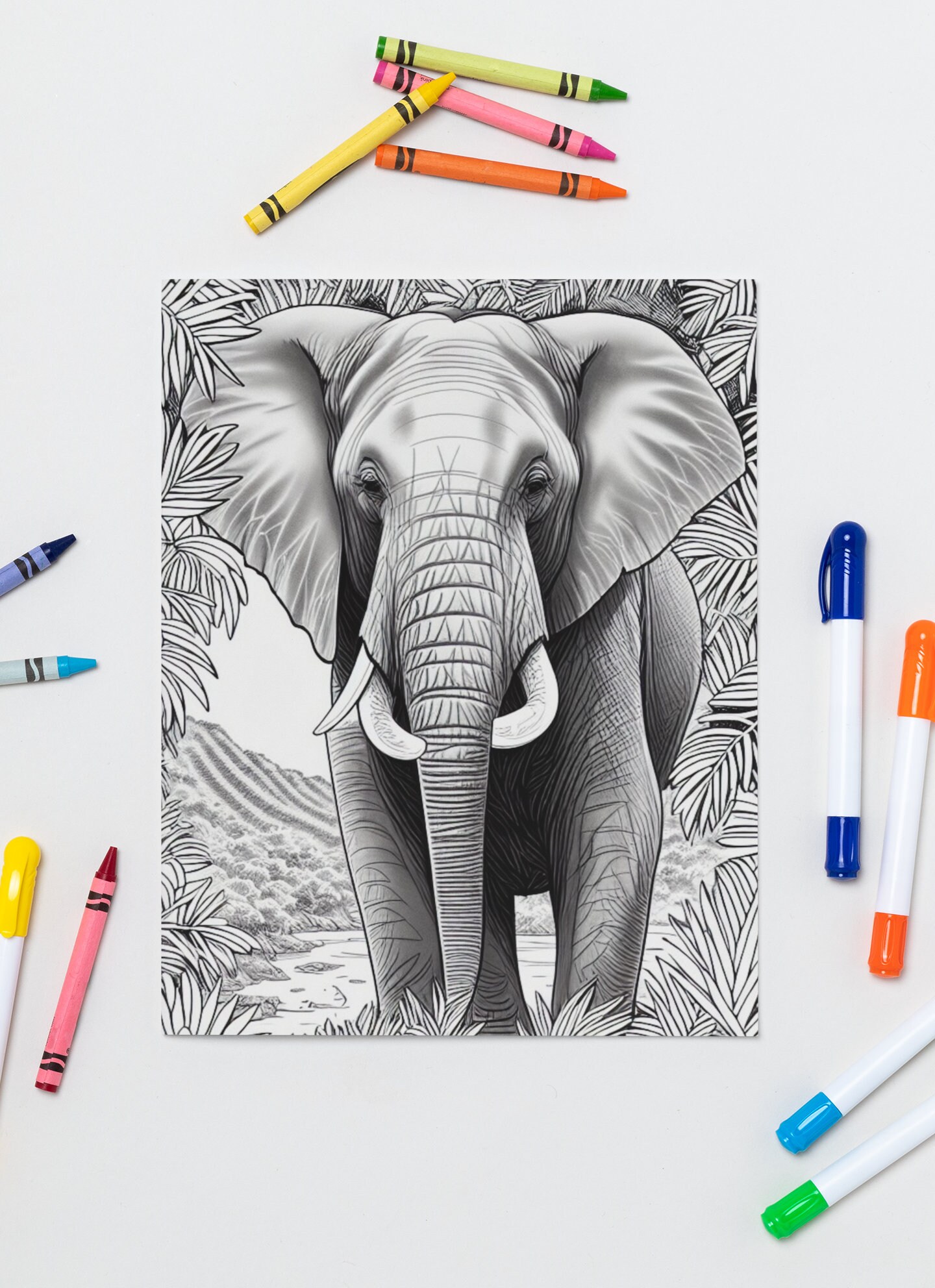 Wild Animals Coloring Page, African Savanna Safari Adventure Book ...