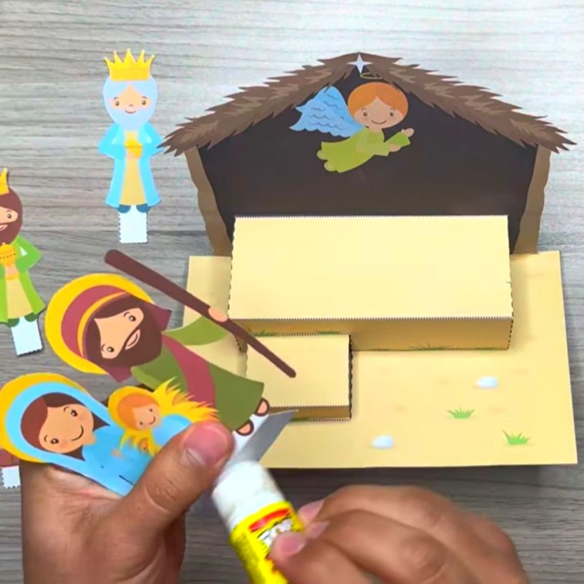 3D Nativity Scene, Cut and Paste Printable Paper Doll Toys, Catholic ...