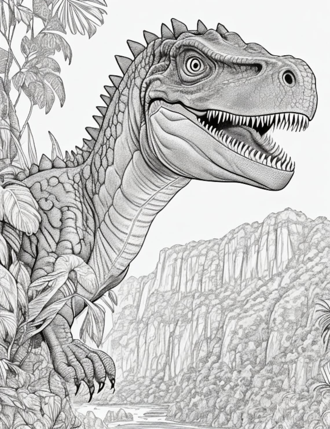 22 Realistic Dinosaur Coloring Pages, T-rex Detailed Dinosaur Printable ...