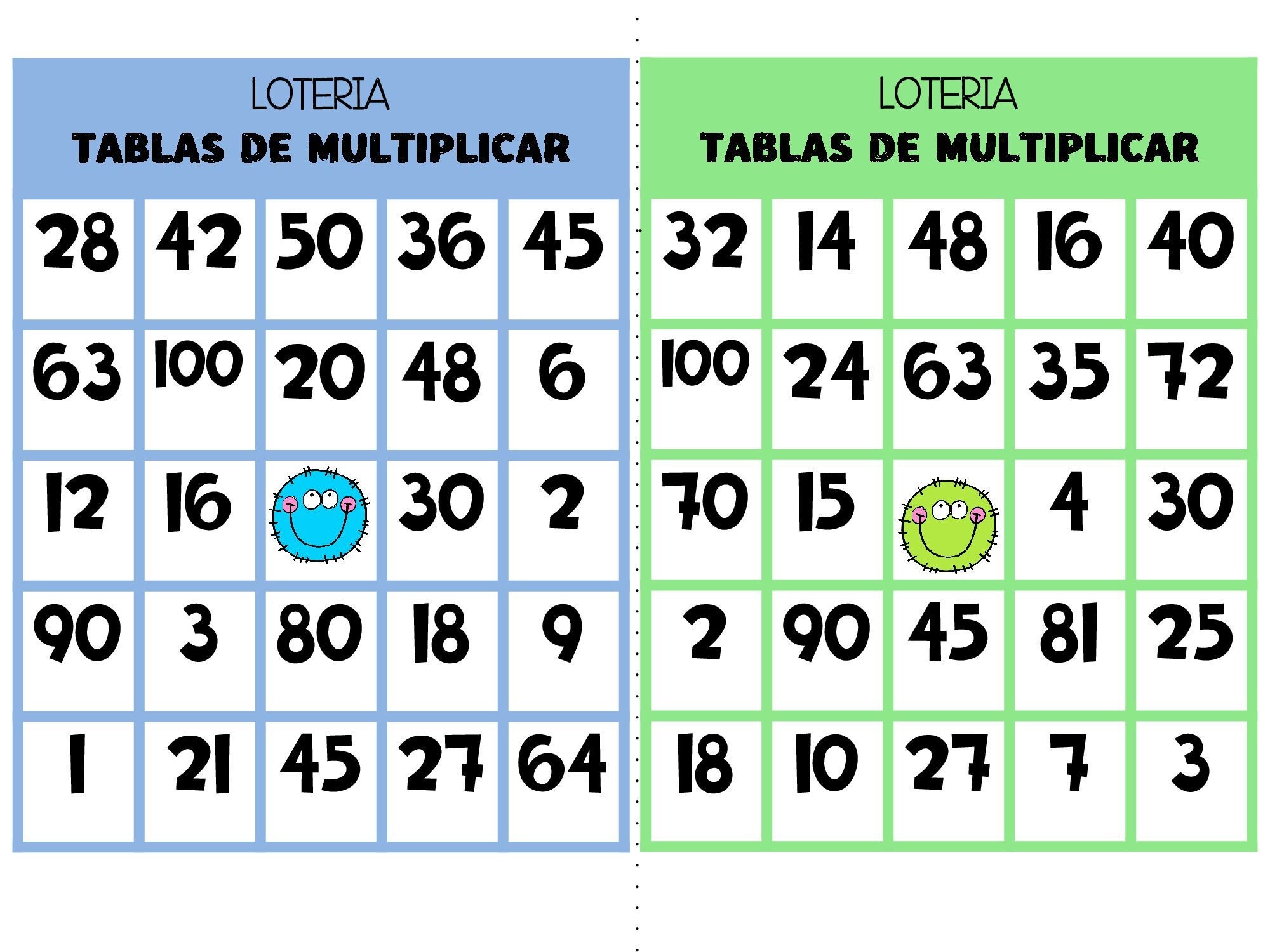 Bingo Para Revisar Las Tablas De Multiplicar - Tabla de multiplicar🕝 ...