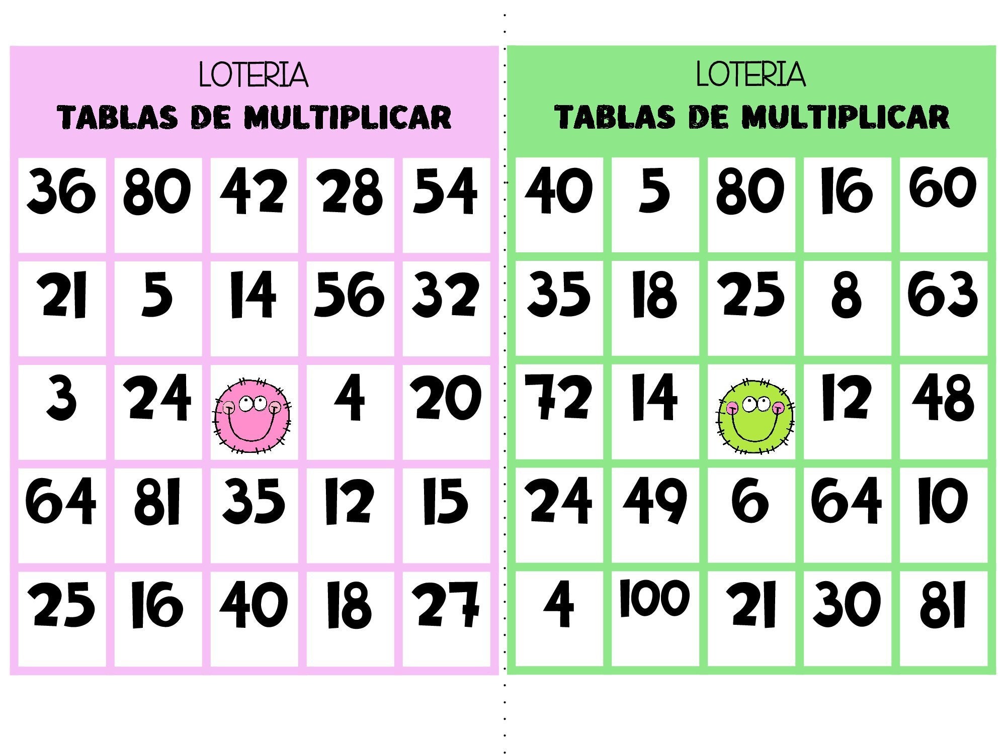 Math Bingo Times Tables, Multiplication Worksheet Homeschool, Loteria ...