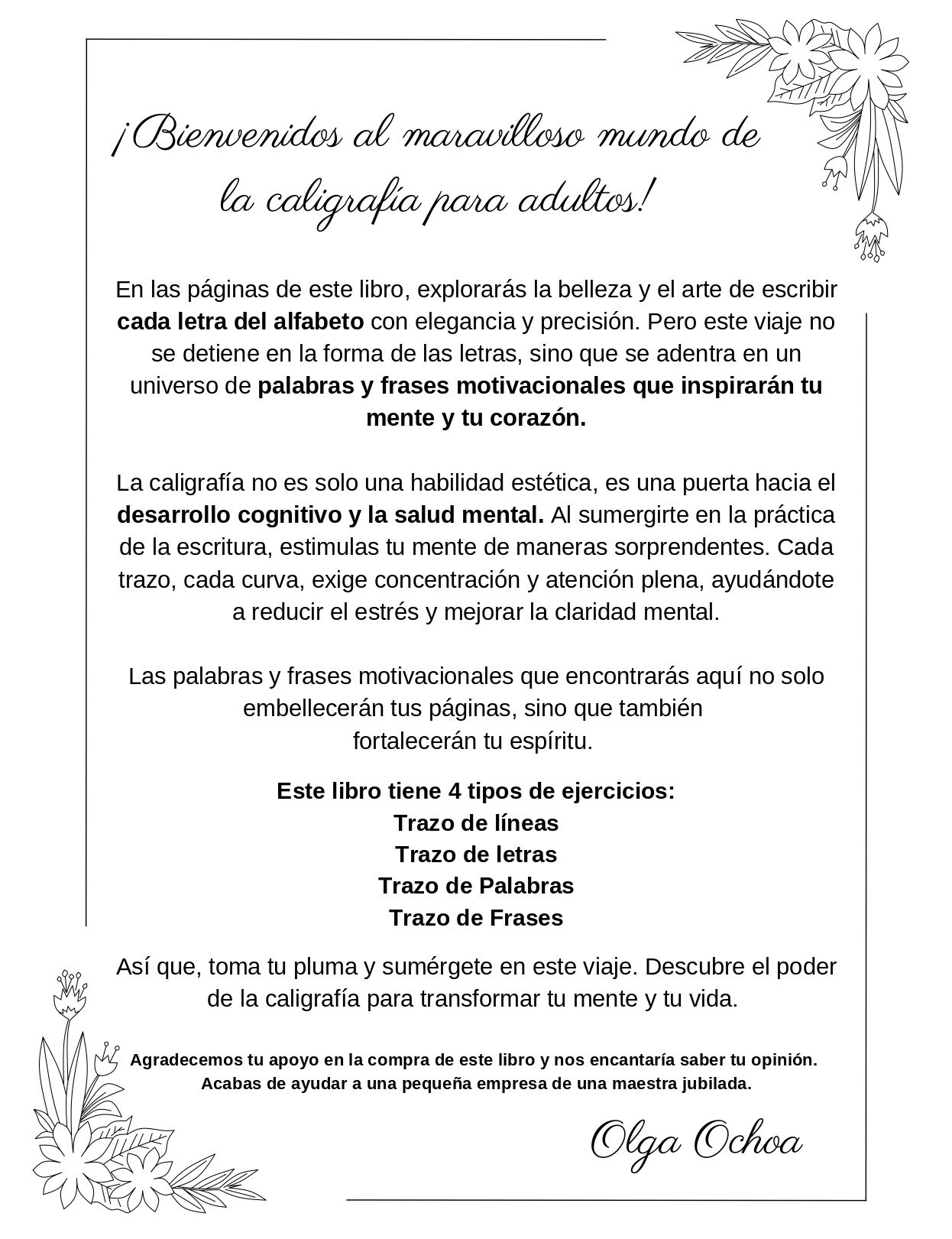 Calligraphy Spanish Practice Sheet for Adults, Motivational Phrases ...