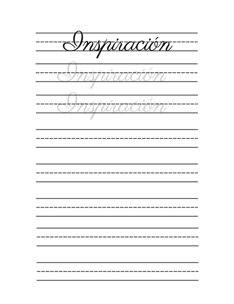 Calligraphy Spanish Practice Sheet for Adults, Motivational Phrases ...