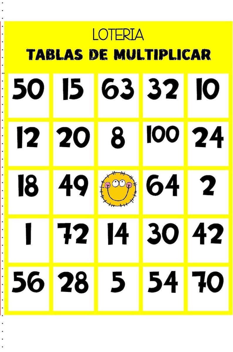 Math Bingo Times Tables, Multiplication Worksheet Homeschool, Loteria ...