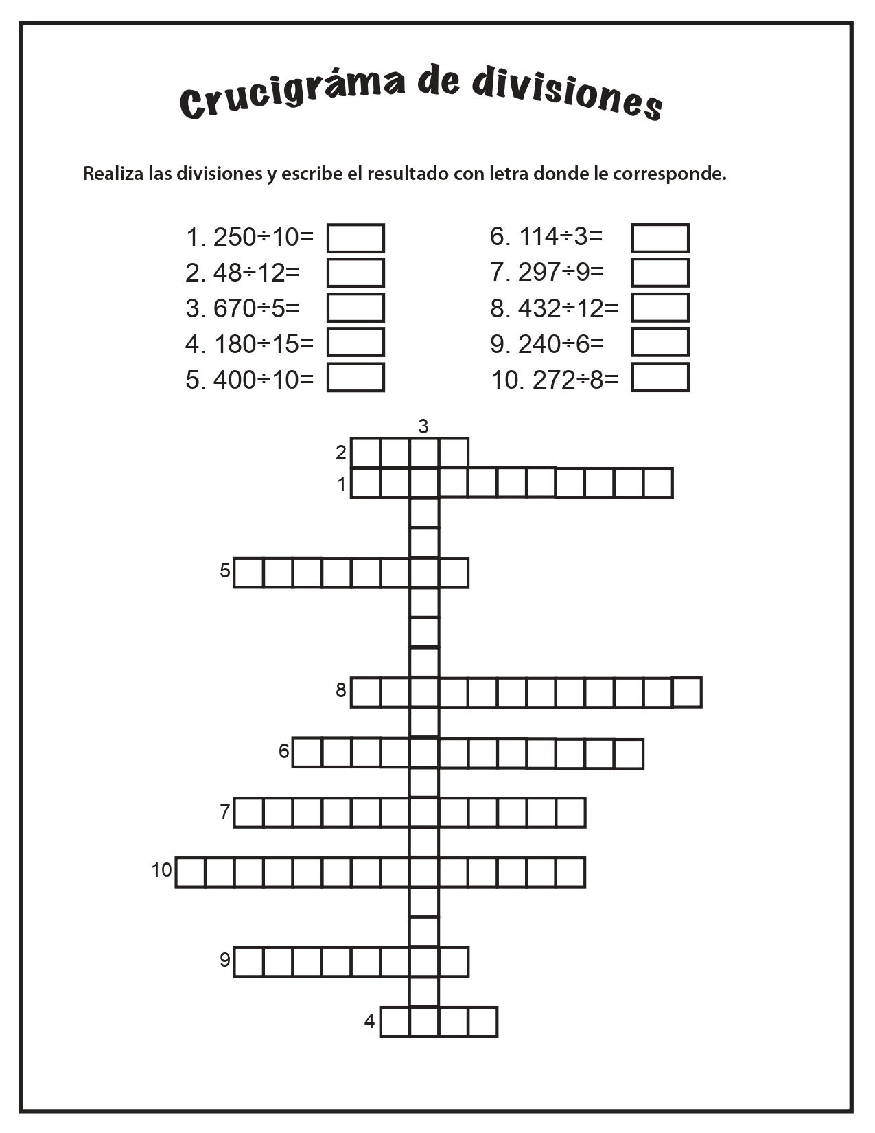 Multiplications and Divisions Worksheet Colory by Number, Cut and Paste ...
