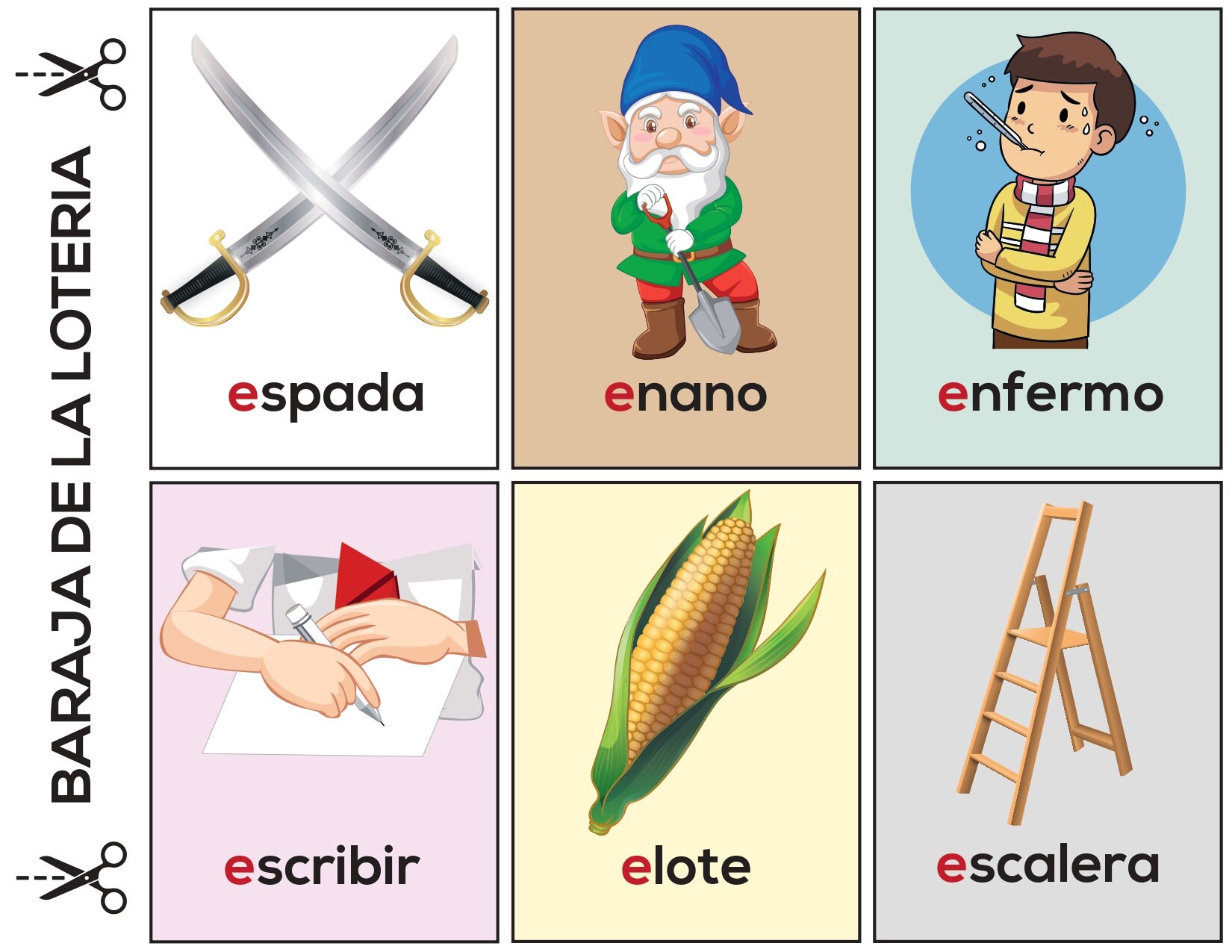 Learn Spanish Loteria Vocabulary, Spanish Bingo Game Vowels, Aprender ...