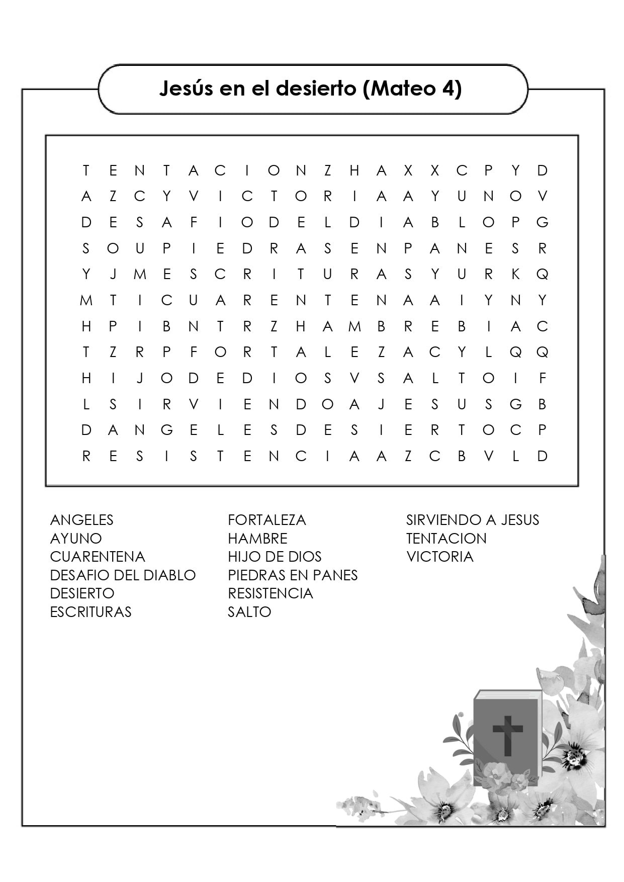 Spanish Word Search Bible New and Old Testament, Capital Big Letters ...
