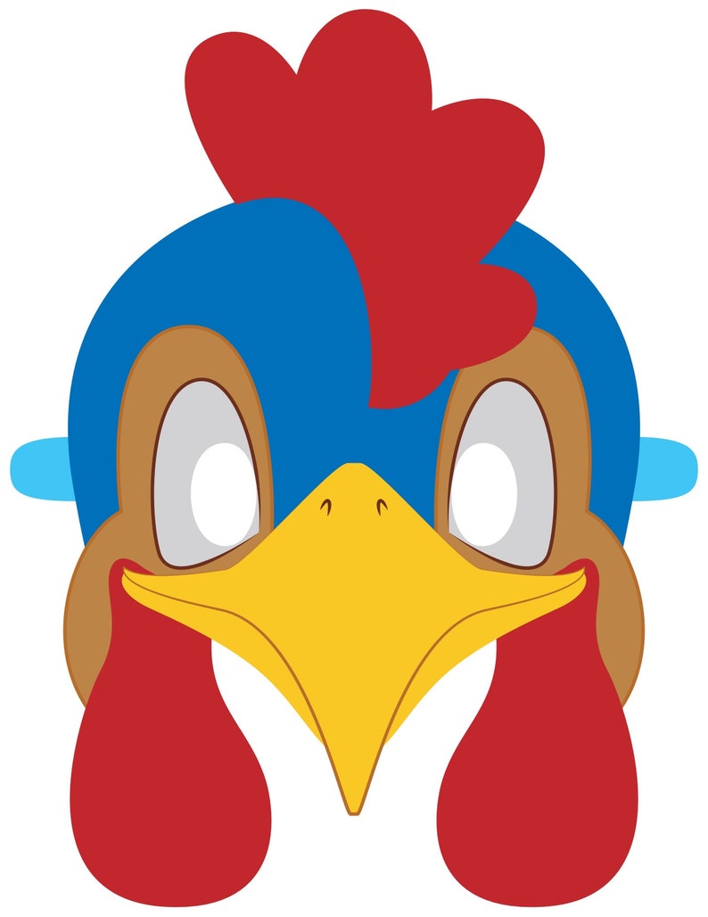 Máscaras de animales de granja de papel para niños, máscara de hoja ...