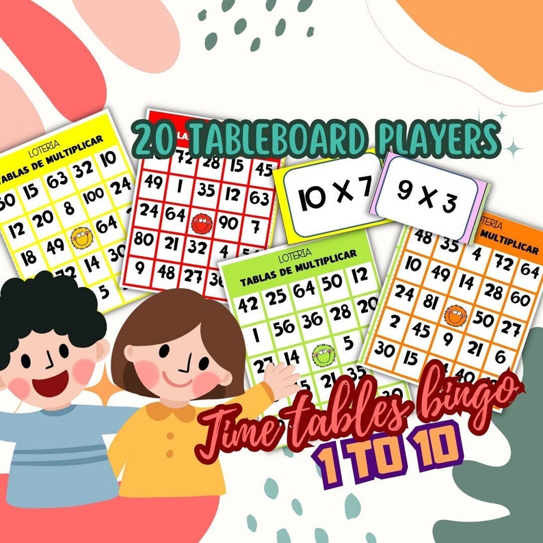 Tablas de multiplicar de bingo matemático hoja de cálculo de - Etsy México