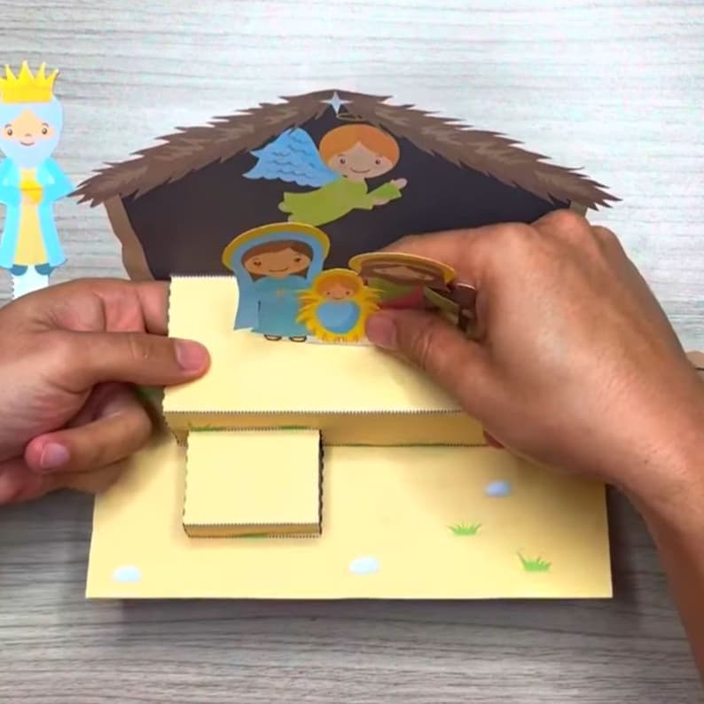 3D Nativity Scene, Cut and Paste Printable Paper Doll Toys, Catholic ...