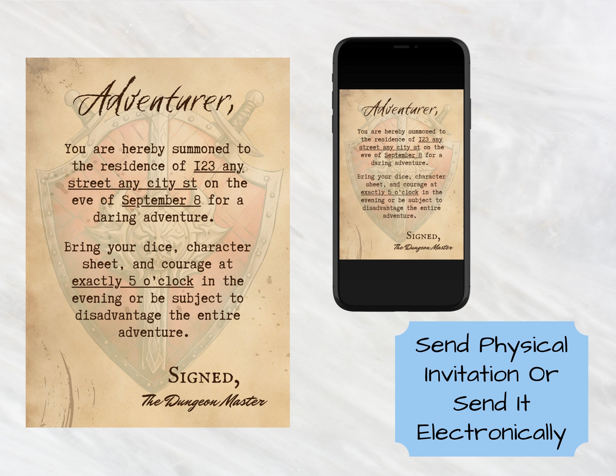 Dungeons and Dragons Invitation, Dnd Party Invitation, Fantasy Birthday ...