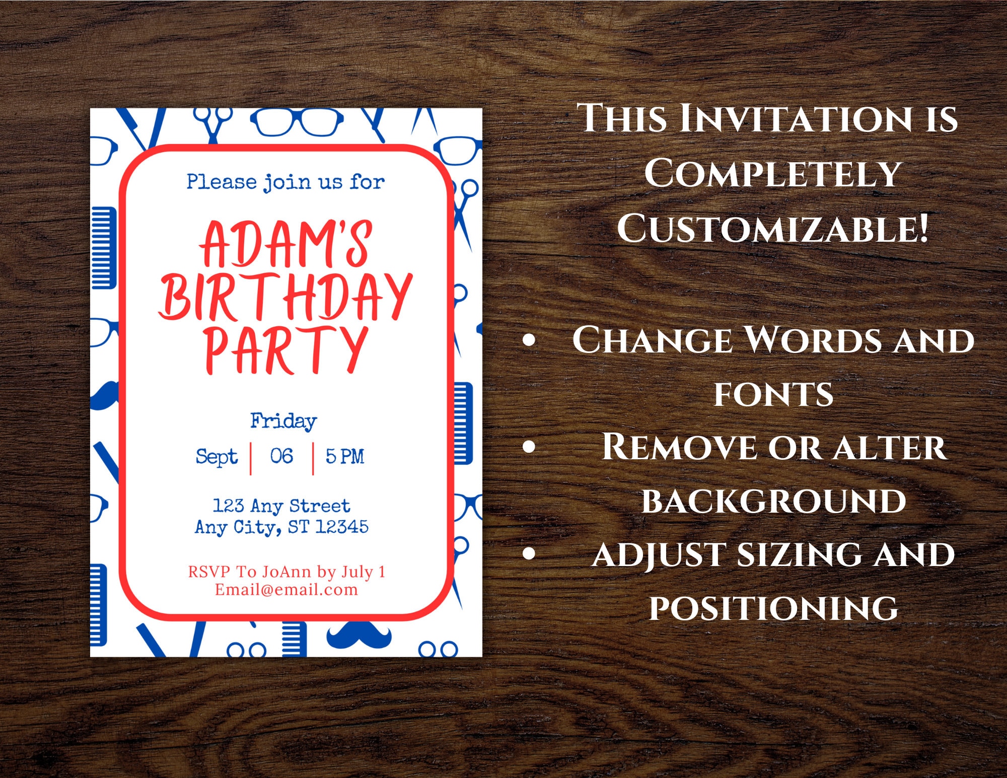 Barber Shop Birthday Invitation, Barber Shop Retirement Invite, Barber ...