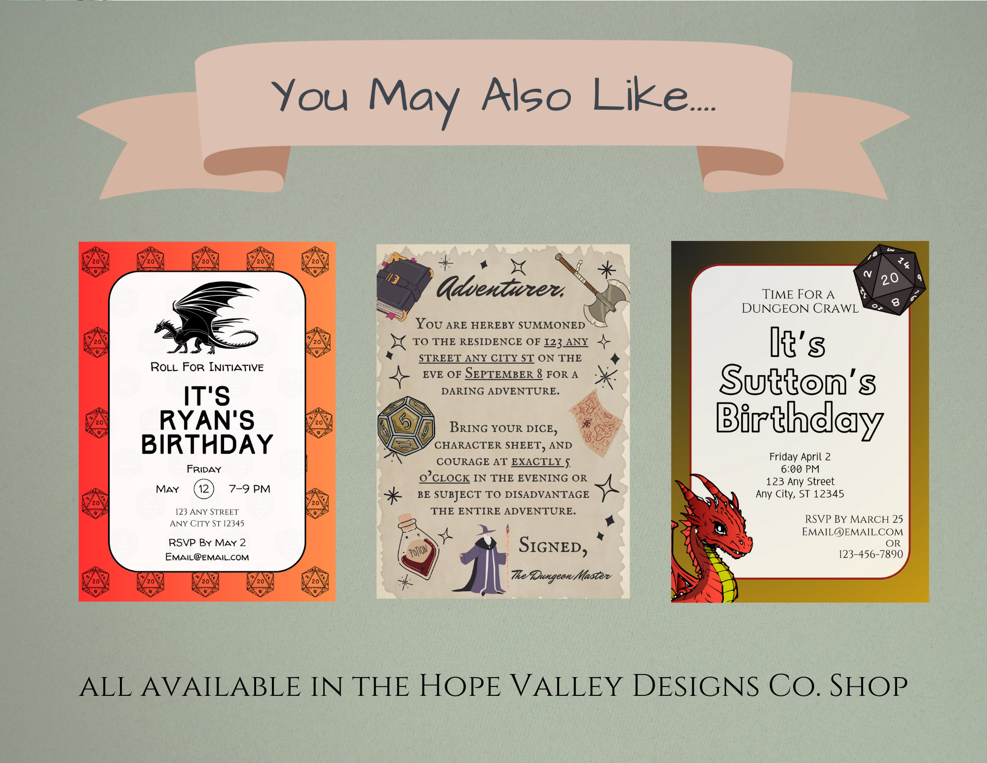Dungeons and Dragons Birthday Invitation, Dnd Birthday Party Invitation ...