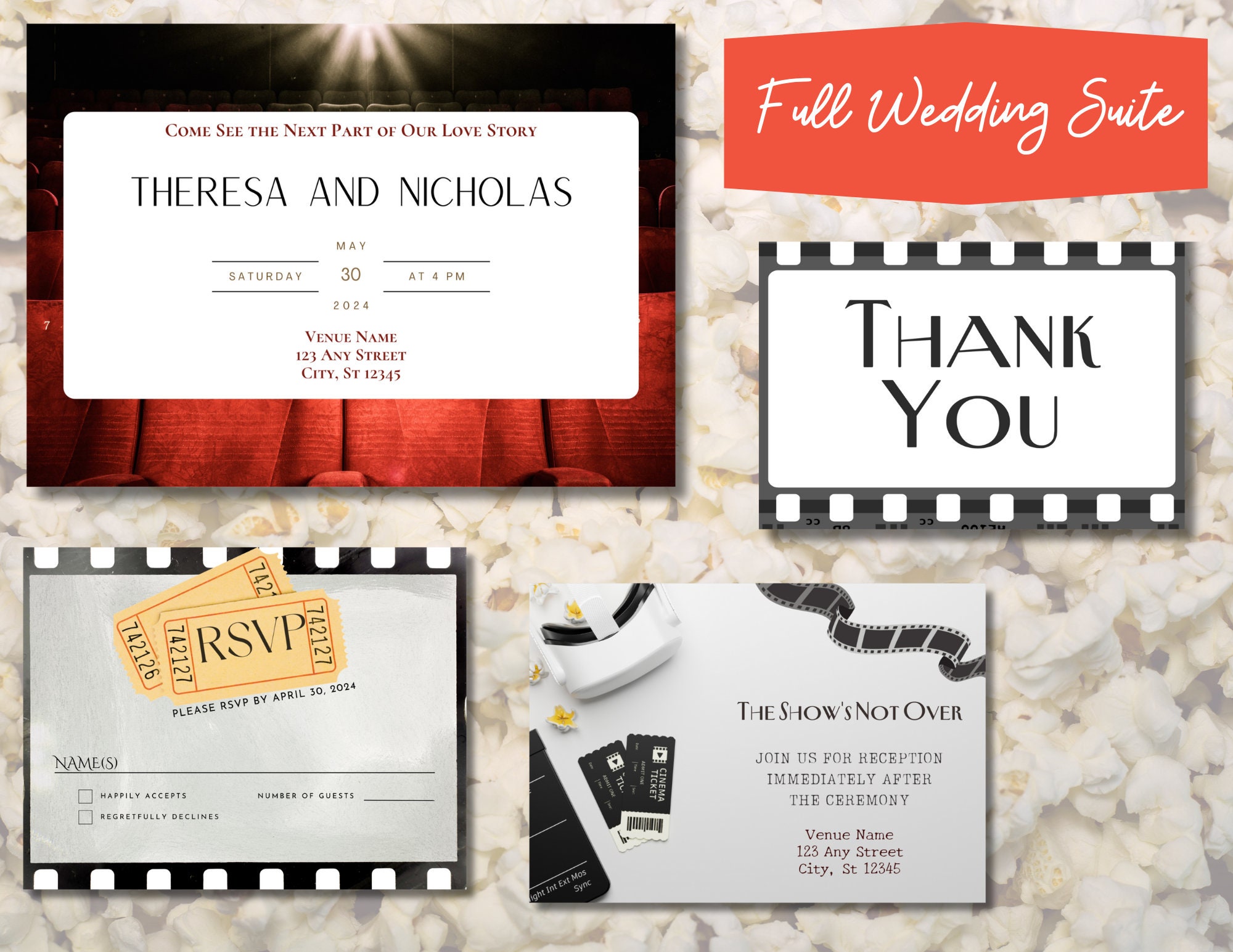 Movie Theatre Wedding Invitations
