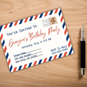 Postcard Birthday Invitation, Post Office Save the Date, Mail Carrier ...
