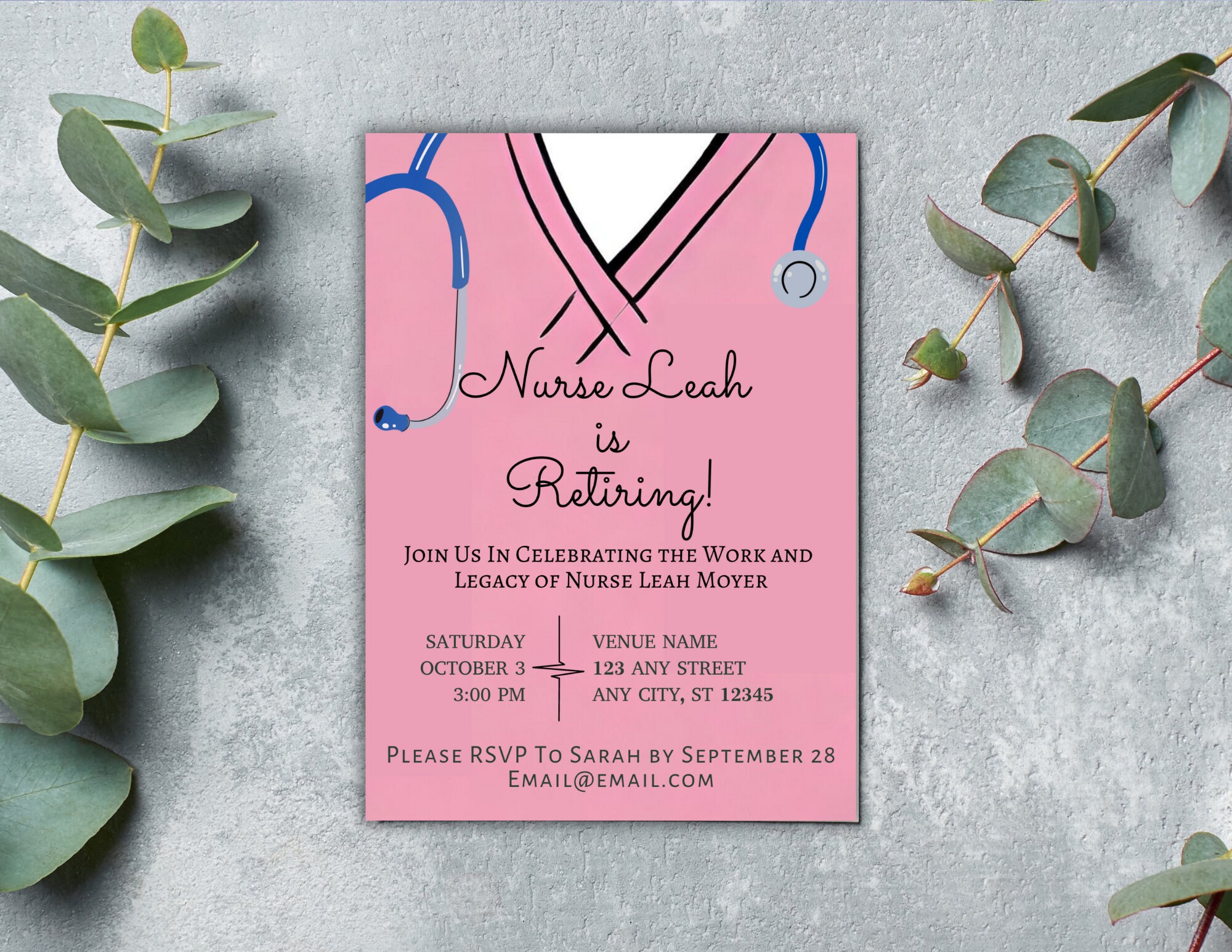 Nurse Retirement Party Invitation, Medical Going Away Party Invitation ...