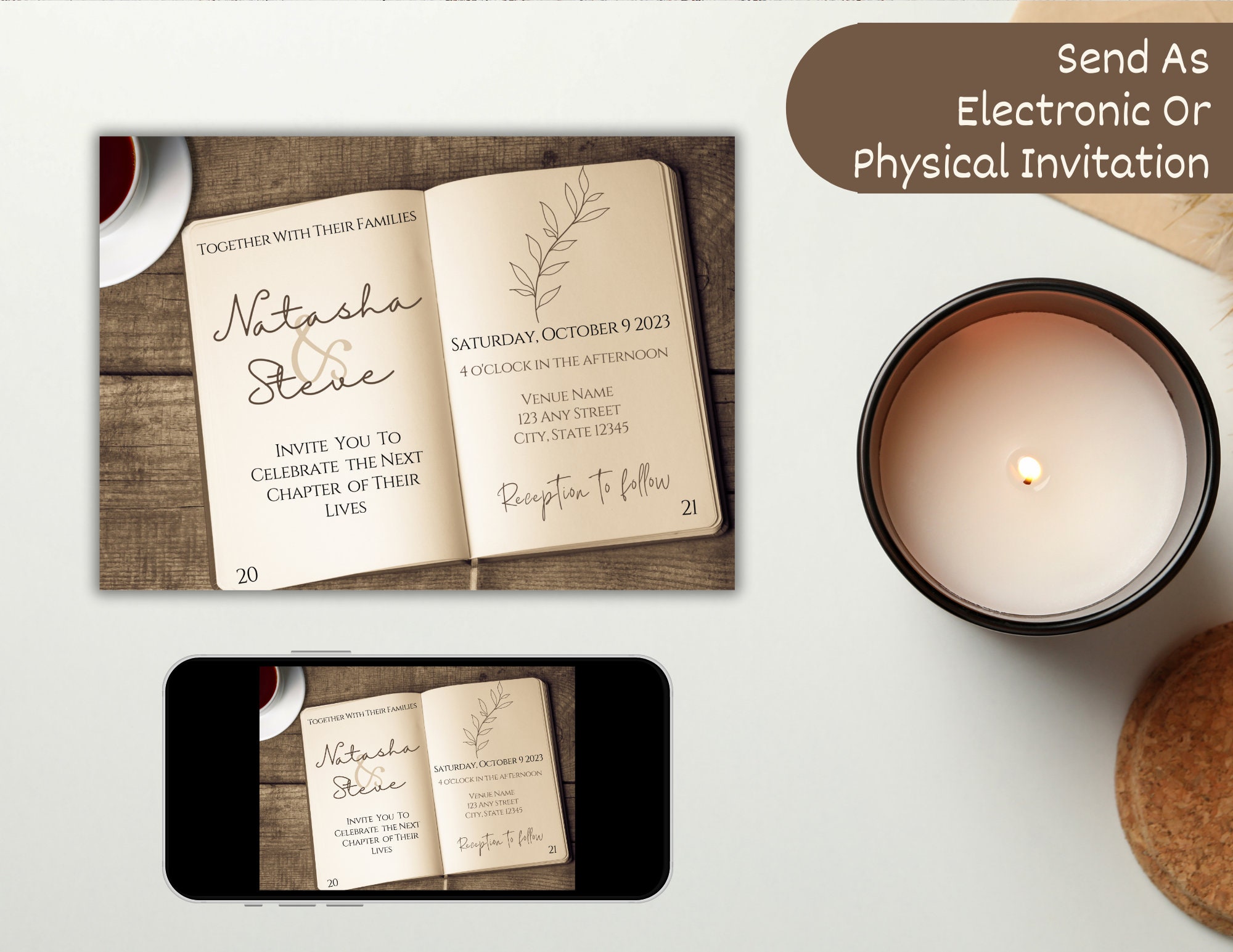 Book Themed Wedding Invitation, Book Lover's Wedding Invitation ...